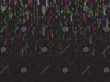 Binary Code Colored And Dark Background With Fireworks Digits On