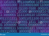 Binary Code Matrix Background With Blue Digits On Screen Algorithm
