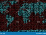 Binary Code Zeros And Ones In The Form Of A Map Of The World Coding