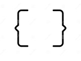 Black Solid Icon For Brackets Code And Coding Stock Vector