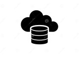 Cloud Computing Database Computing Server Flat Vector Icon Stock