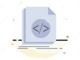 Code Coding File Programming Script Flat Color Icon Vector Stock