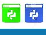 Colorful Python Programming Language Icon Isolated On White Background