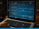 Computer Code On Laptop Web Developing Stock Photo Image Of Binary