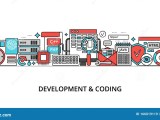 Concept Of Programming Development Software And Coding Process Stock