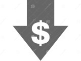 Cost Reduction Decrease Icon Vector Symbol Image Isolated On