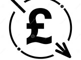 Cost Reduction Decrease Pound Icon Vector Symbol Isolated On