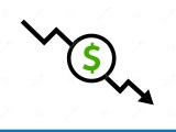 Cost Reduction Decrease Icon Vector Symbol Image Isolated On