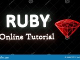 Ruby Programming Language With Laptop And Real Code Script Sample Stock