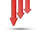 Decrease Arrows 3d Rendering Red Arrow Graph Going Down Stock