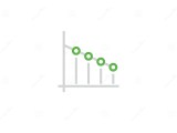 Decrease Chart Drop Graph Icon Vector In Flat Style Stock Vector