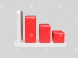 Decrease Graph 3d Model Cartoon Style Render Illustration Stock