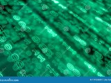 Digital Binary Data And Streaming Binary Code Background 3d Rendering