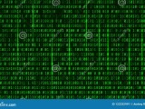 Digital Binary Data And Streaming Binary Code Background Matrix Stock