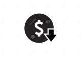 Dollar Cost Reduction Icon Vector Decrease Costs Sign Symbol Stock