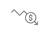 Dollar Decrease Rate Vector Icon Symbol Isolated On White Background