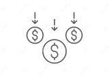 Dollar Decrease Rate Vector Icon Symbol Isolated On White Background
