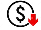 Dollar Down Icon Value Decrease Symbol Stock Vector Illustration Of