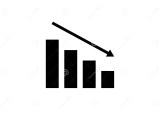 Down Graph Chart Arrow Drop Icon Decrease Downward Vector Market