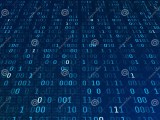 Encryption Information Binary Code On Blue Background Big Data