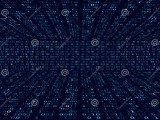 Encryption Information Binary Code On Blue Background Random Binary