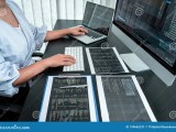 Female Developer Programmer Working On Coding Program Software Computer