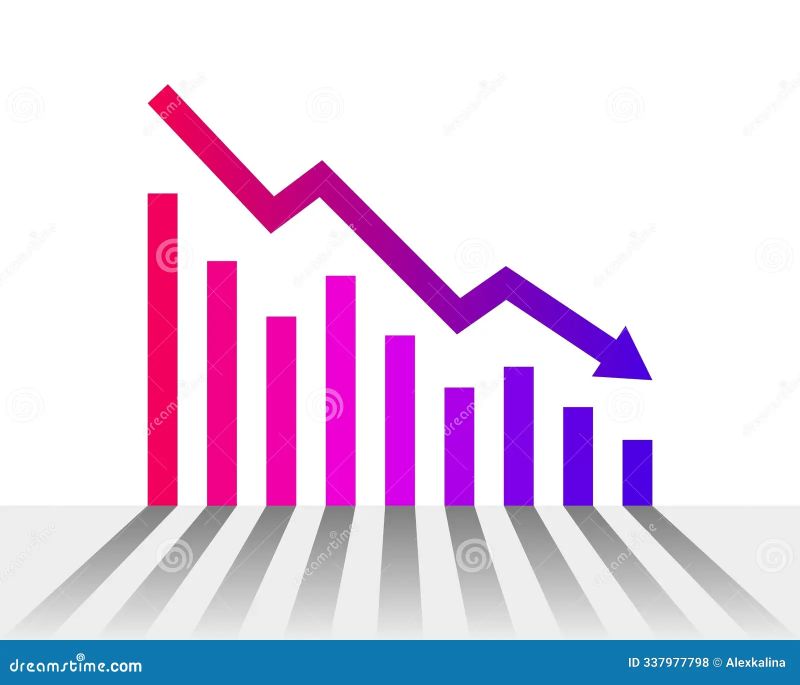 Decrease Graph Chart Diagram Decreasing Line Diagram Bankrupt Line - Gradient Illustration Collection - High Resolution Quality