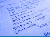 Java Program Written In Notepad Creation Of Computer Programs Stock