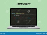 Javascript Programming Language Illustration With Laptop And Java