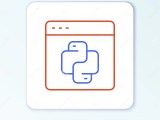 Line Python Programming Language Icon Isolated On White Background