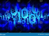 Matrix Blue Background With Binary Code Shadow Digital Code In
