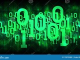 Matrix Green Background With Binary Code Shadow Digital Code In