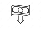 Money Decrease Line Icon Stock Vector Illustration Of Dollar 180762761