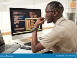 Software Engineer Reading Programming Code Stock Image Image Of