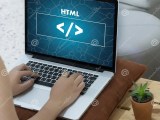 Php Html Developer Web Code Design Programmer Working In A Soft Stock