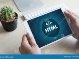 Php Html Developer Web Code Design Programmer Working In A Soft Stock