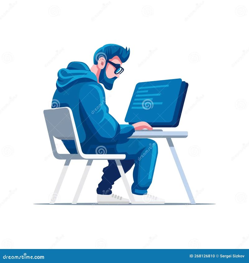 Programmer At Working Developing And Coding Vector Image - Amazing Minimal Image - Full HD