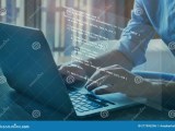 Programmer Writing Programming Code Script Stock Illustration
