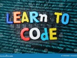Programming Code Learning Learn To Code Text With Colored Letters On