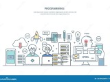Programming Software Development Coding Concept Vector Illust
