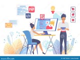 Programming And Web Design Flat Vector Illustration Stock Vector