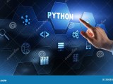 Python Programming Code Language Learning Concept With Person And
