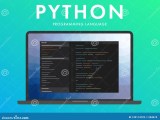 Python Programming Language Illustration With Program Code On Three Row