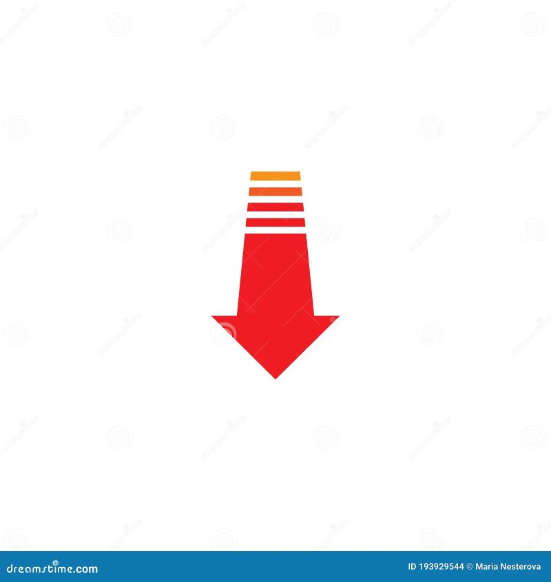 Red Arrow Down Icon Decrease Fall Crash Royalty Free Vector - High Resolution Minimal Pictures for Desktop