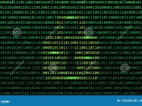 Secure Web Connection Binary Code With Lock Background Stock Vector