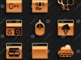 Set Computer Mouse Browser Window Web Development Cloud Technology