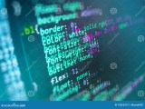 Software Developer Workspace Screen Stock Image Image Of