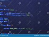 Software Development By Programmer Abstract Computer Script Code Stock