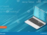 Software Development And Programming Program Code On Laptop Screen