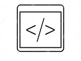 Vector Single Icon Programming Source Code Stock Vector